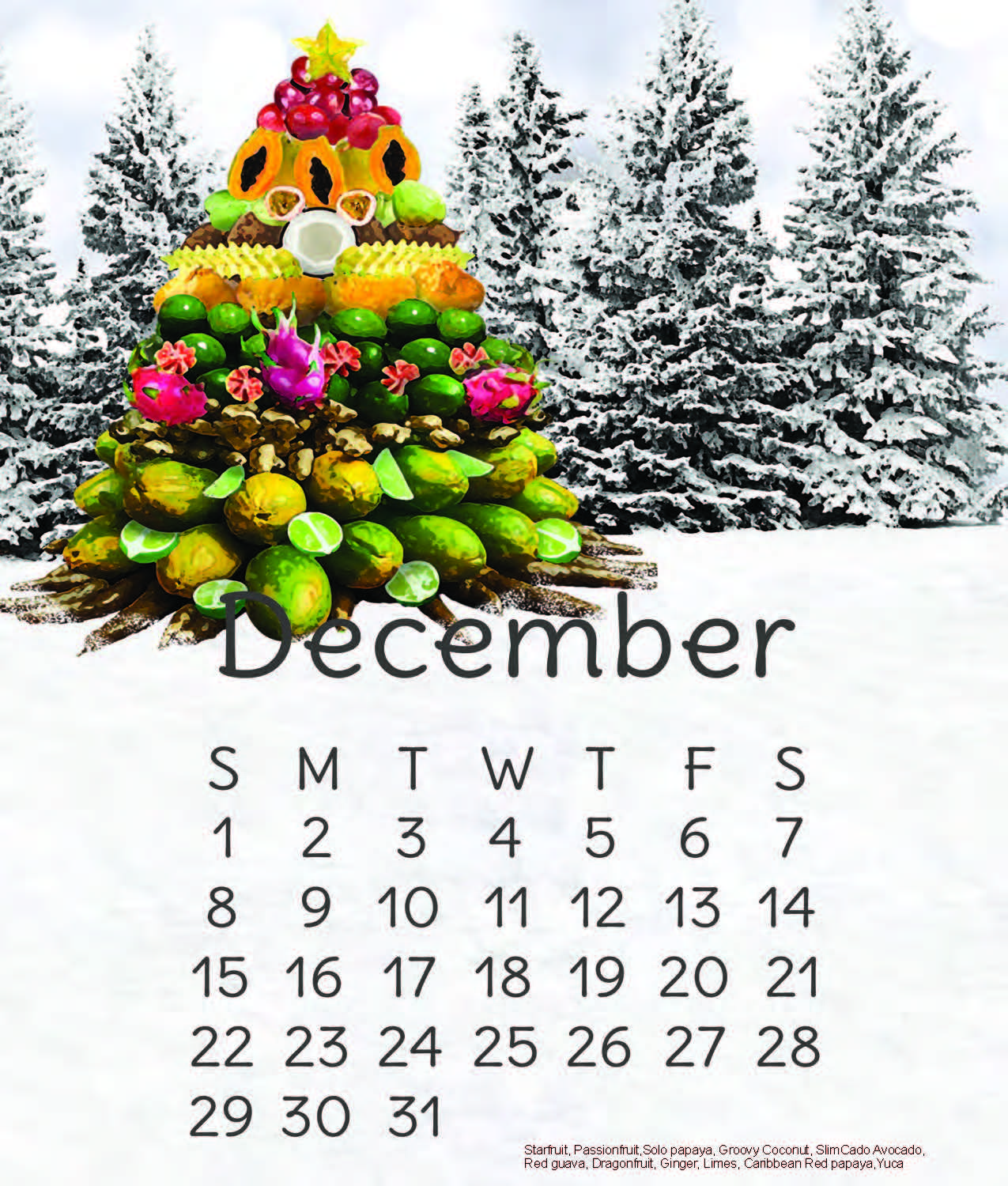 2019 Tropical Fruit Calendar - Brooks Tropicals